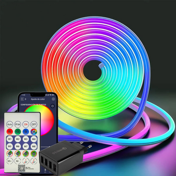☑️Kit Neon Flex LED RGB MAGIC SMART, Exterior/Interior, Control prin ...