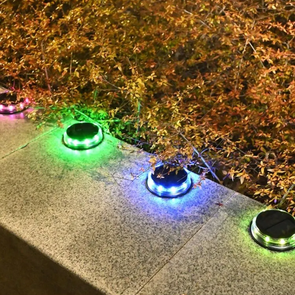 ☑️Spot LED Solar RGB pentru Gradina, Montaj Aplicat/Incastrat, cu ...