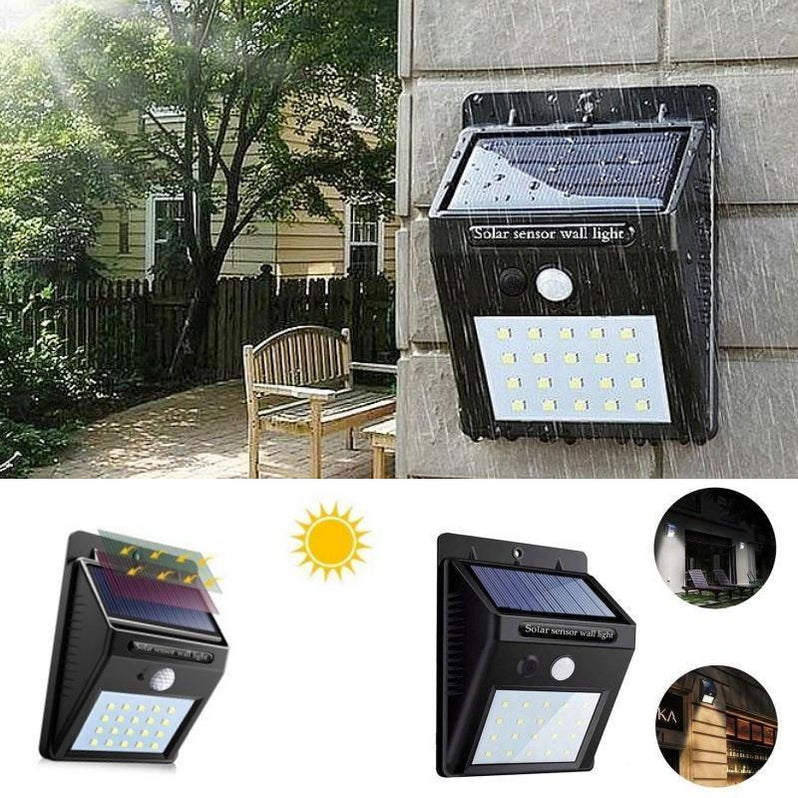 ☑️Aplica solara LED cu senzor 20xSMD 3W IP65, alb rece ledia.ro ...