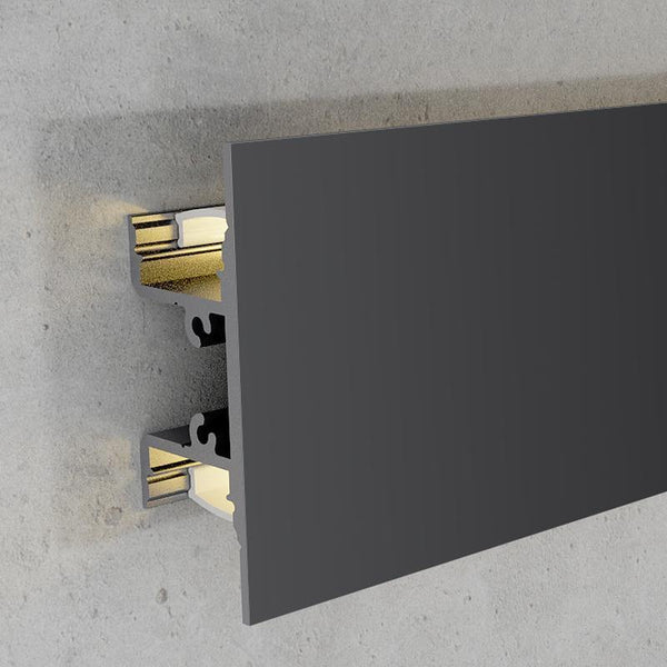 ☑️Profil LED Gote, montaj aplicat pe perete, aluminiu, 48.3 x 18 mm, 2 ...