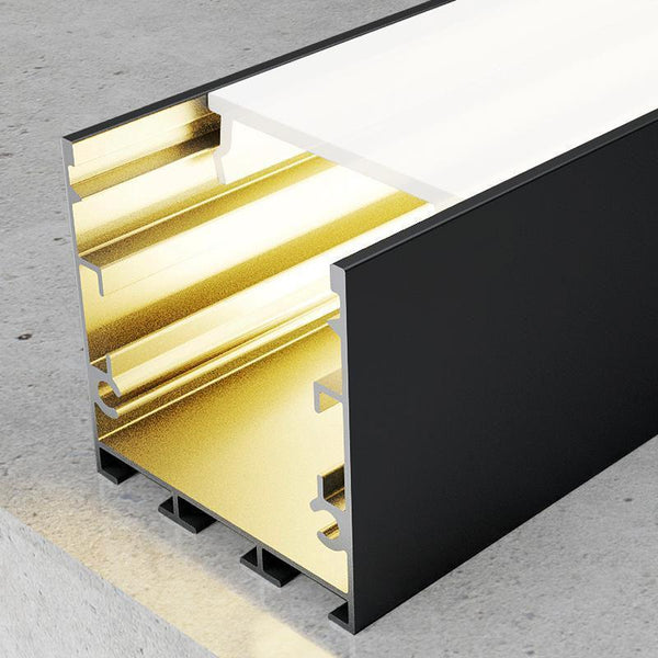 Profil LED suspendat Fate, aluminiu, 35x35mm/2m, negru | ledia.ro